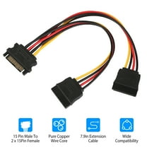 JacobsParts SATA Power Splitter Cable 15-Pin Male to Female: Computer ...