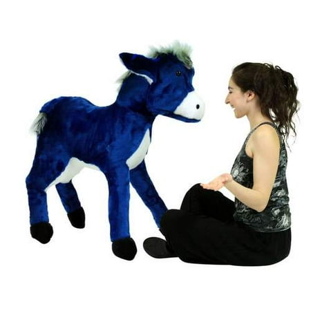 Big Plush Giant Stuffed Blue Donkey 42 Inch Soft Life Size Stuffed ...