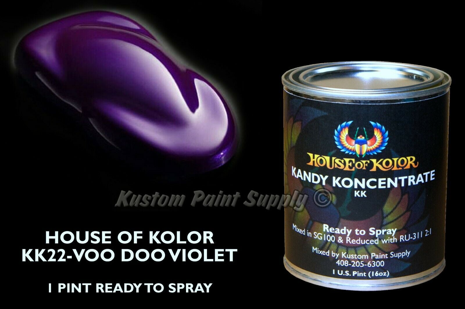 Voo Doo Violet Kandy KK22 House of Kolor 1 Pint Can Ready To Spray ...