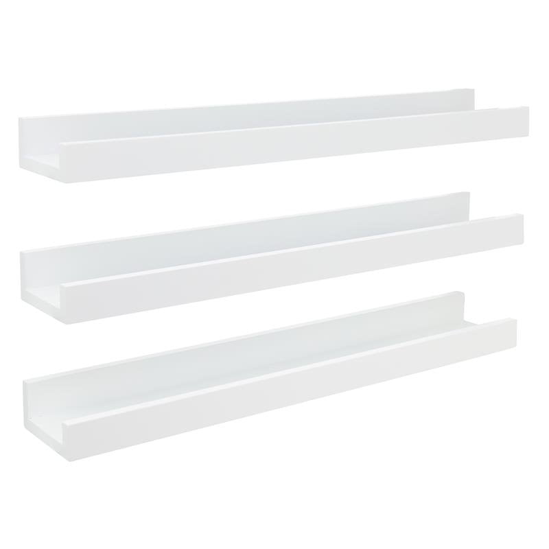 Pemberly Row Modern Edge Ledge White White Engineered Wood - Walmart.com