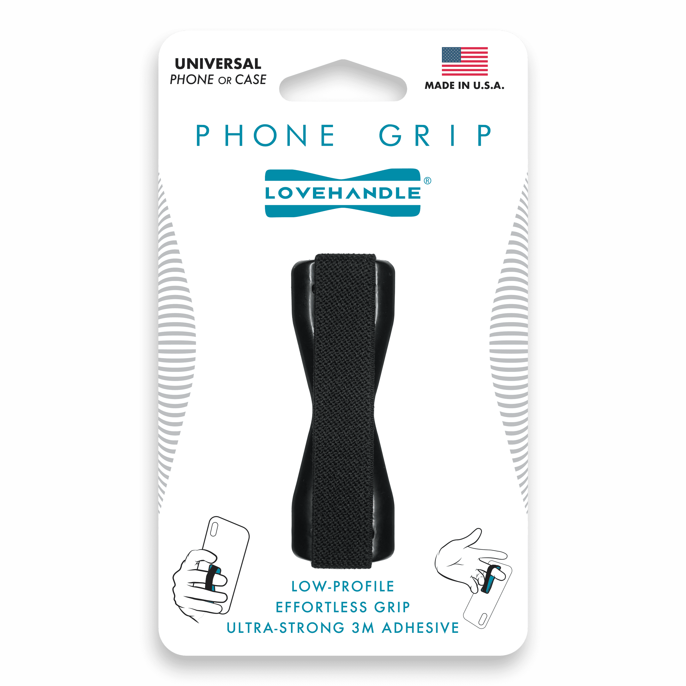 LoveHandle Universal Grip For Cell Phone and Mini Tablet Black ...