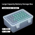 Battery Organizer Storage Box, Clear Plastic Case Holds 24 AA & 30 AAA ...