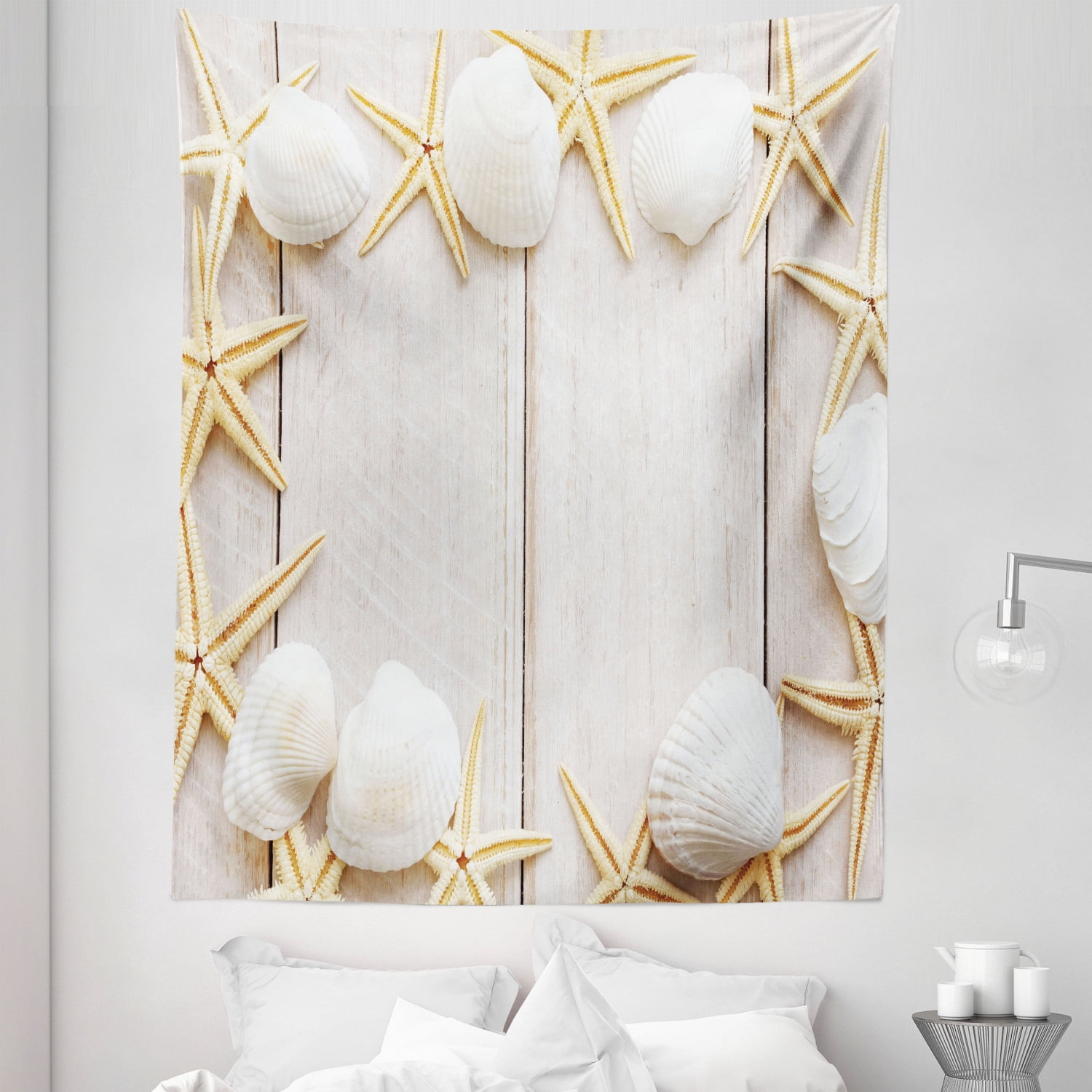 Seashell Tapestry, Nautical Themed Seashells and Starfish Frames on ...