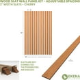 Ekena Millwork 94"H x 3/8"T Adjustable Wood Slat Wall Panel Kit w/ 3"W ...