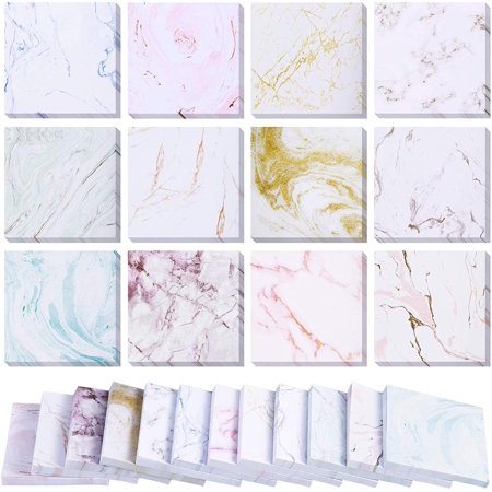 12 Pieces Marble Sticky Note Pads Marble Self Stick Notes Adhesive Memo ...