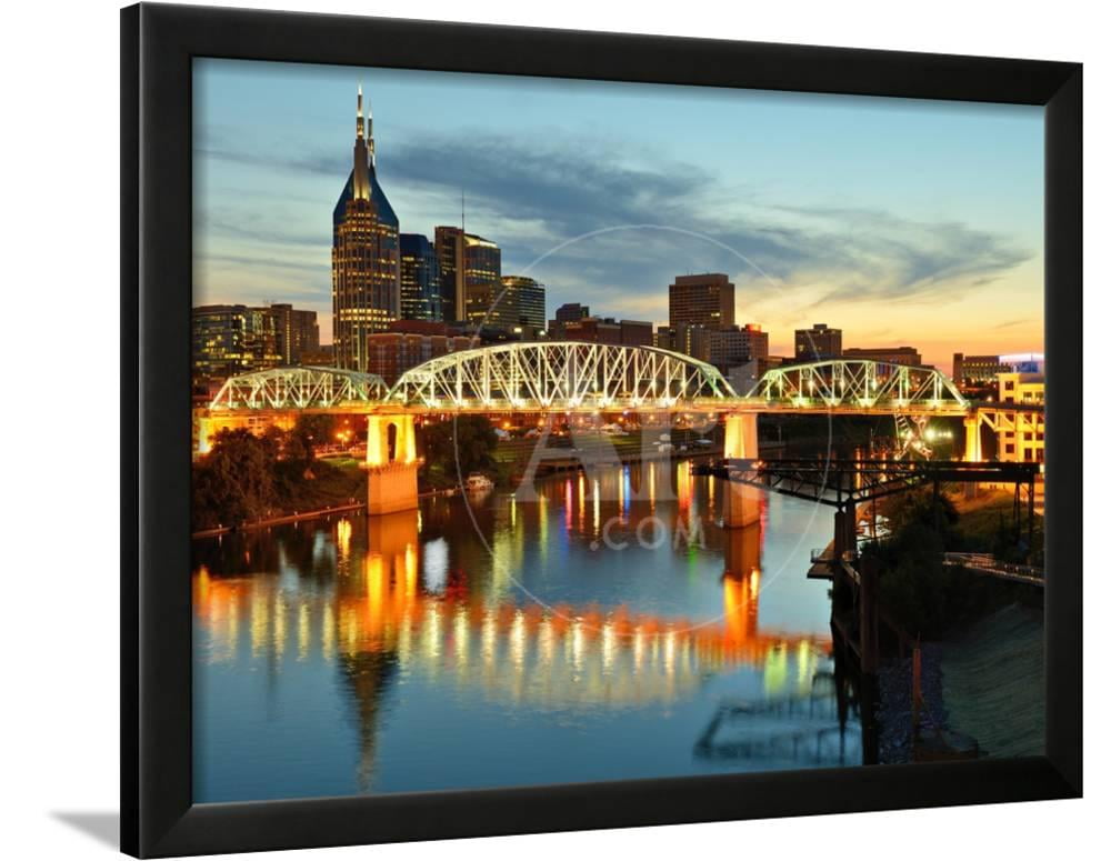 Skyline of Downtown Nashville, Tennessee, Usa, Framed Art Print Wall ...