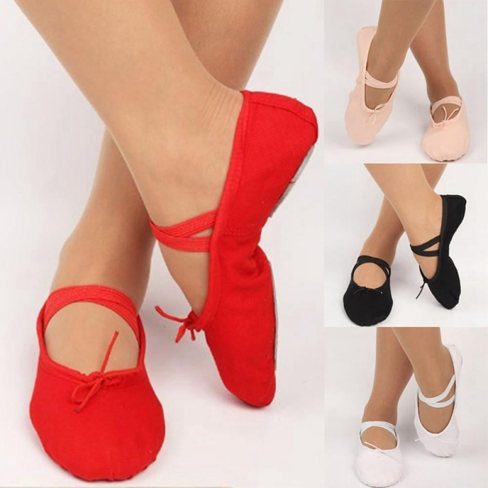 Girls Canvas Ballet Slipper/Ballet Shoe/Yoga Dance Shoe Soft Sole ...