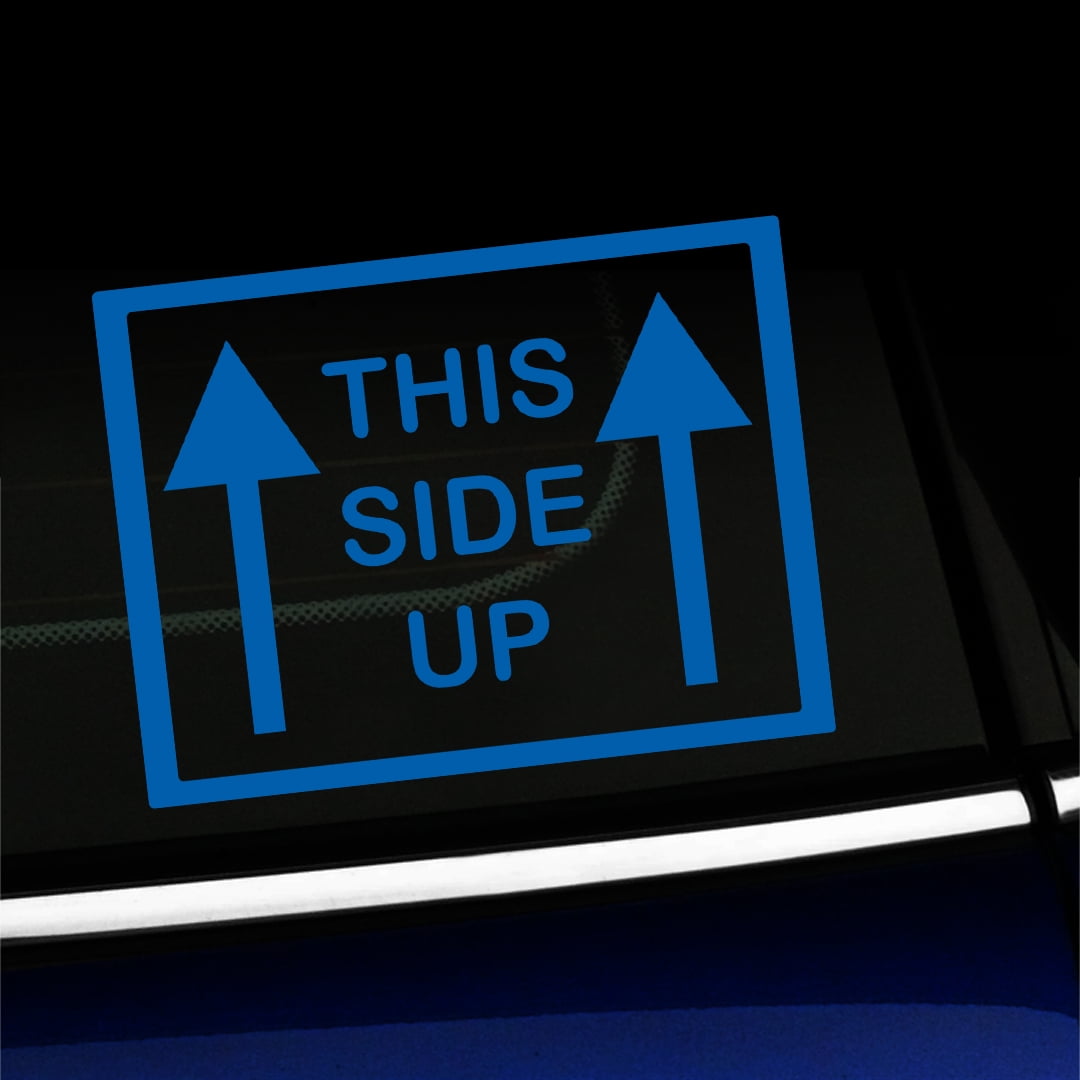 This Side Up - Vinyl Decal - Choose Color - [AZURE BLUE] - Walmart.com