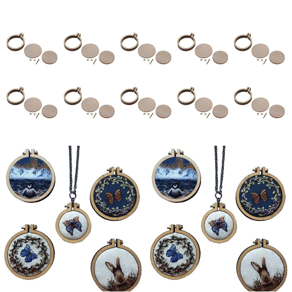 Mini Embroidery Hoops, 10 Set Stitch Hoop Adjustable Wood Embroidery ...
