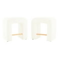 24'' White Boucle Bar Stools for Home Dining Area | Inverted U-Shape ...