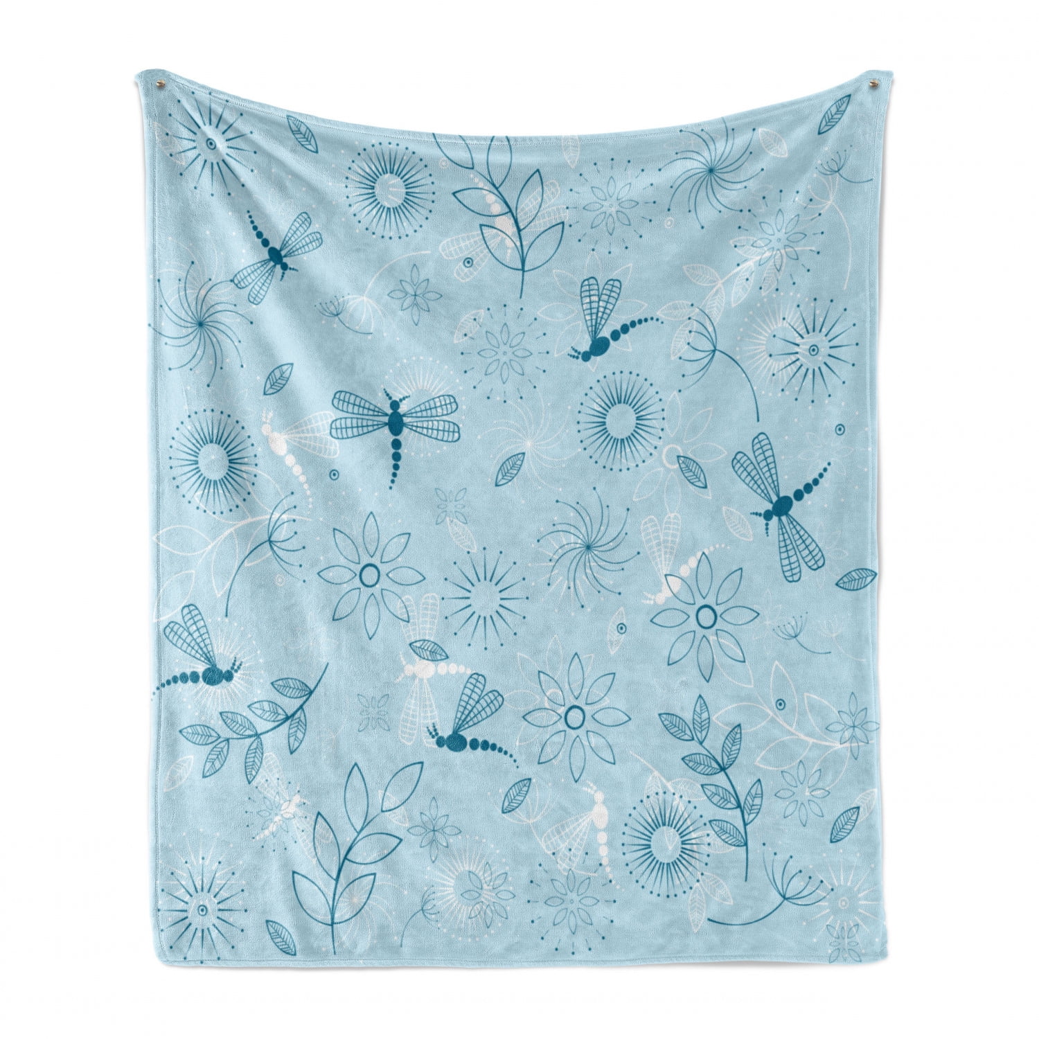 Dragonfly Soft Flannel Fleece Throw Blanket, Bugs Leaves Branches ...