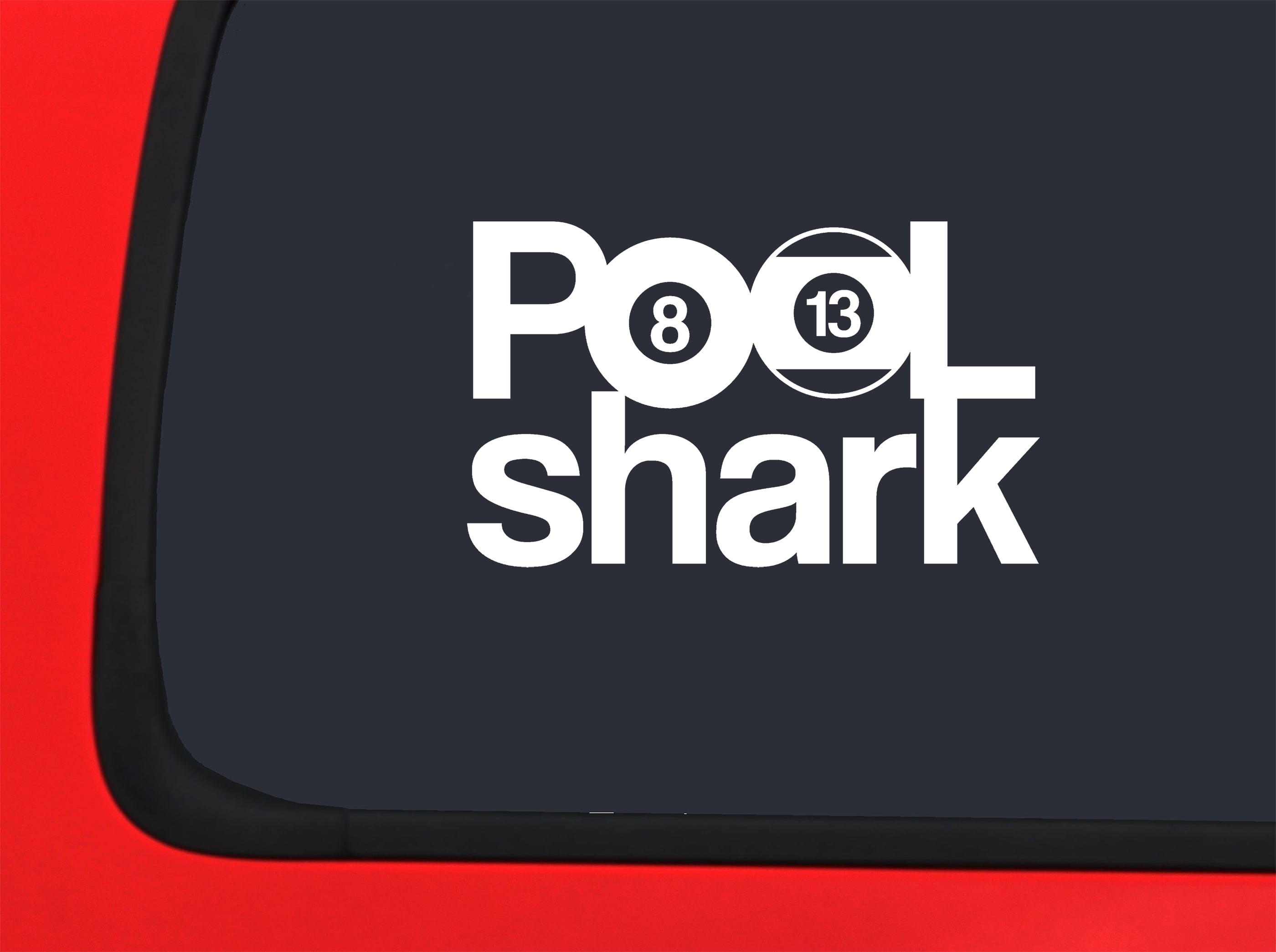 Car Sticker Pool Shark Funny Billiards Game Cue Stick Balls Rack Solid ...