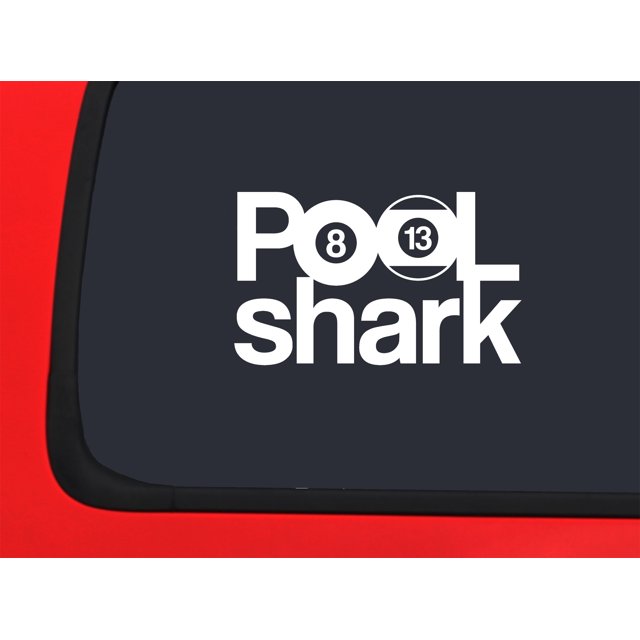 Car Sticker Pool Shark Funny Billiards Game Cue Stick Balls Rack Solid ...