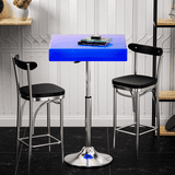 Magshion Set of 2 LED Light Up Square Bar Table + Stool, 16 Color ...