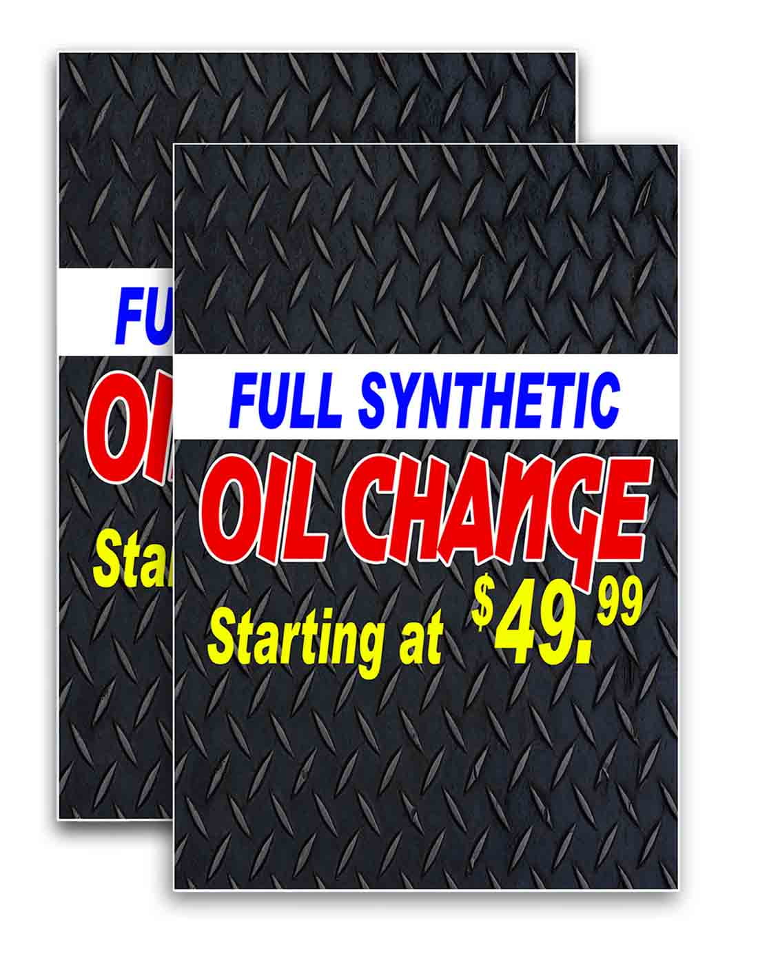 Full Synthetic Oil Change (24" X 36") Vinyl Decal Only (Pack of 2 ...