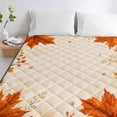 Orange Maple Leaf Quilted Comforters Cooling Blanket Oversized King ...