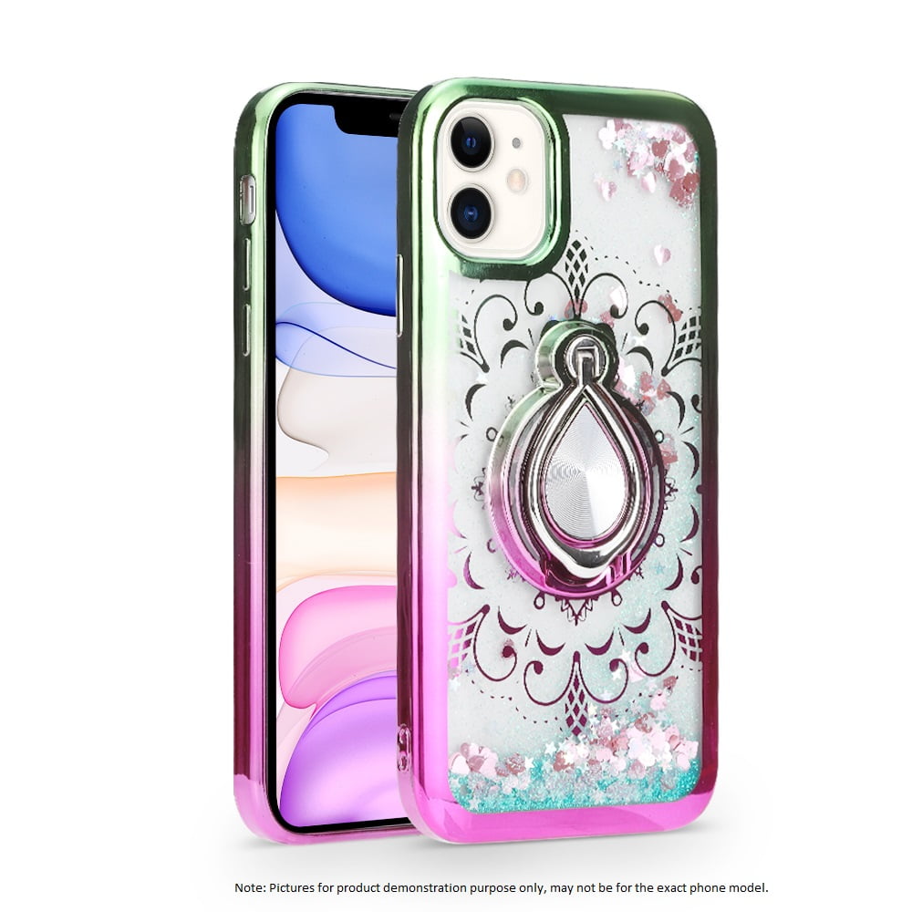 iPhone 8 Plus/7 Plus/6 Plus Phone Case, Slim Kickstand Liquid Glitter ...
