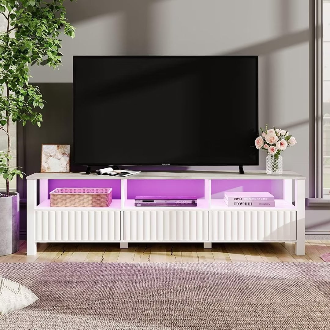 Click here for Wampat Tv Stand With 16 Color Led Light modern Ent... prices