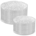 100-Piece Clear Heavy-Duty Disposable Plastic Plate Set with Hammered ...