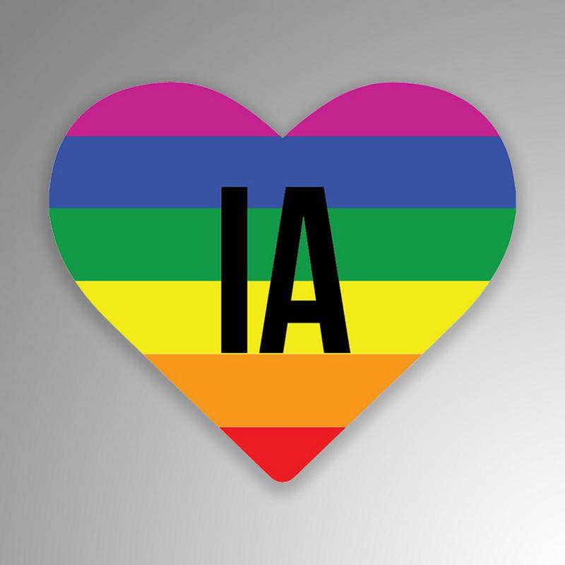 Iowa LGBT Pride State 2-Pack Decal Sticker 3.25 Inches UV Resistant ...