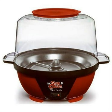 West Bend Stir Crazy Hot Popper, 6 Quart Electric Popcorn Maker Machine ...