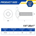 Uxcell 1/4"-20x1" Carriage Bolt, 304 Stainless Steel Big Round Head ...