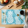 Blue White Pineapple Placemats Set of 2 Tropical Summer Botanical ...