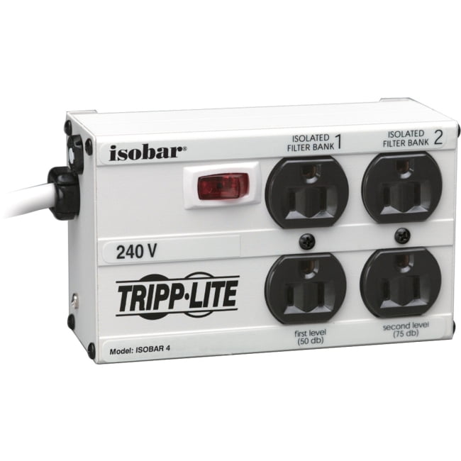 Tripp Lite Isobar Surge Protector Metal 230V 4 Outlet 1.8M Cord 330 ...