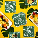 150 Pack Tropical Palm Leaf Paper Napkins, Hawaiian Luau Jungle Safari ...