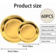 60 Pcs Disposable Gold Paper Plates - 30 9-Inch And 30 7-Inch, Gold ...