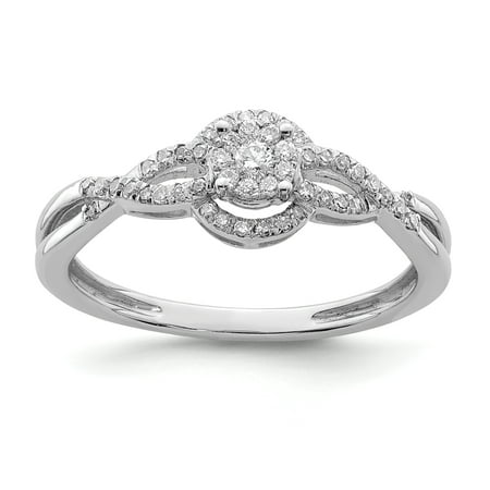 925 Sterling Silver Rhodium Diamond Ring | Walmart Canada