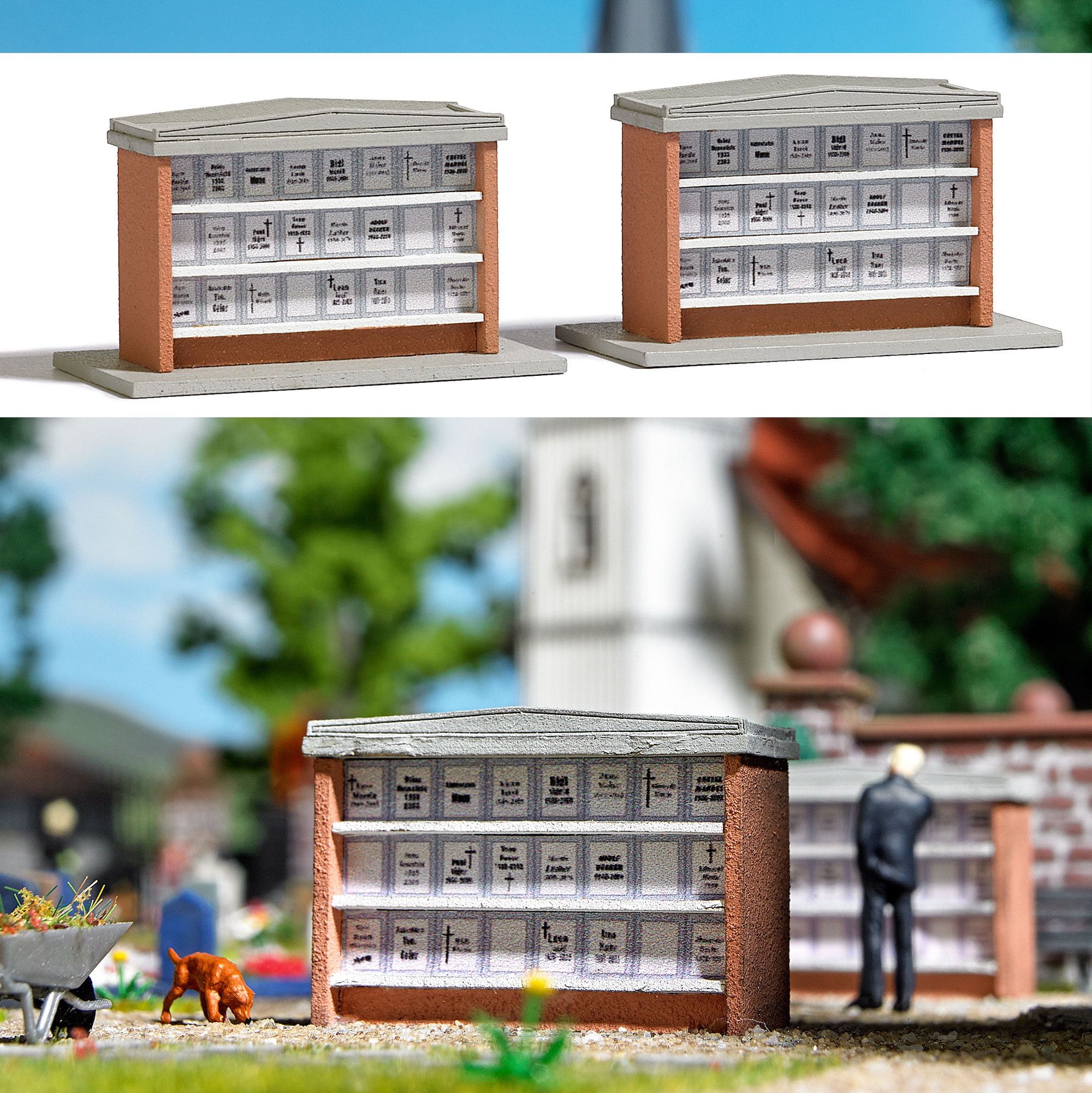 Busch HO Scale Cemetery Columbariums (Urn Memorials) - Kit (2-Pack ...