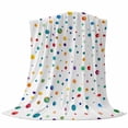 Abstract Art Fleece Throw Blanket Simple Colorful Polka Dot Decoration ...