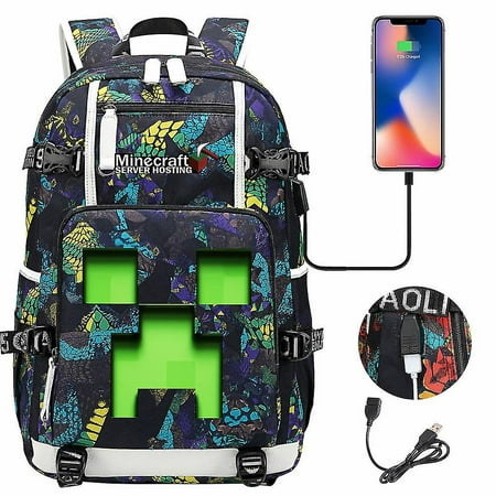 Minecraft Backpack Travel Bag With Usb Student Bag | Walmart Canada