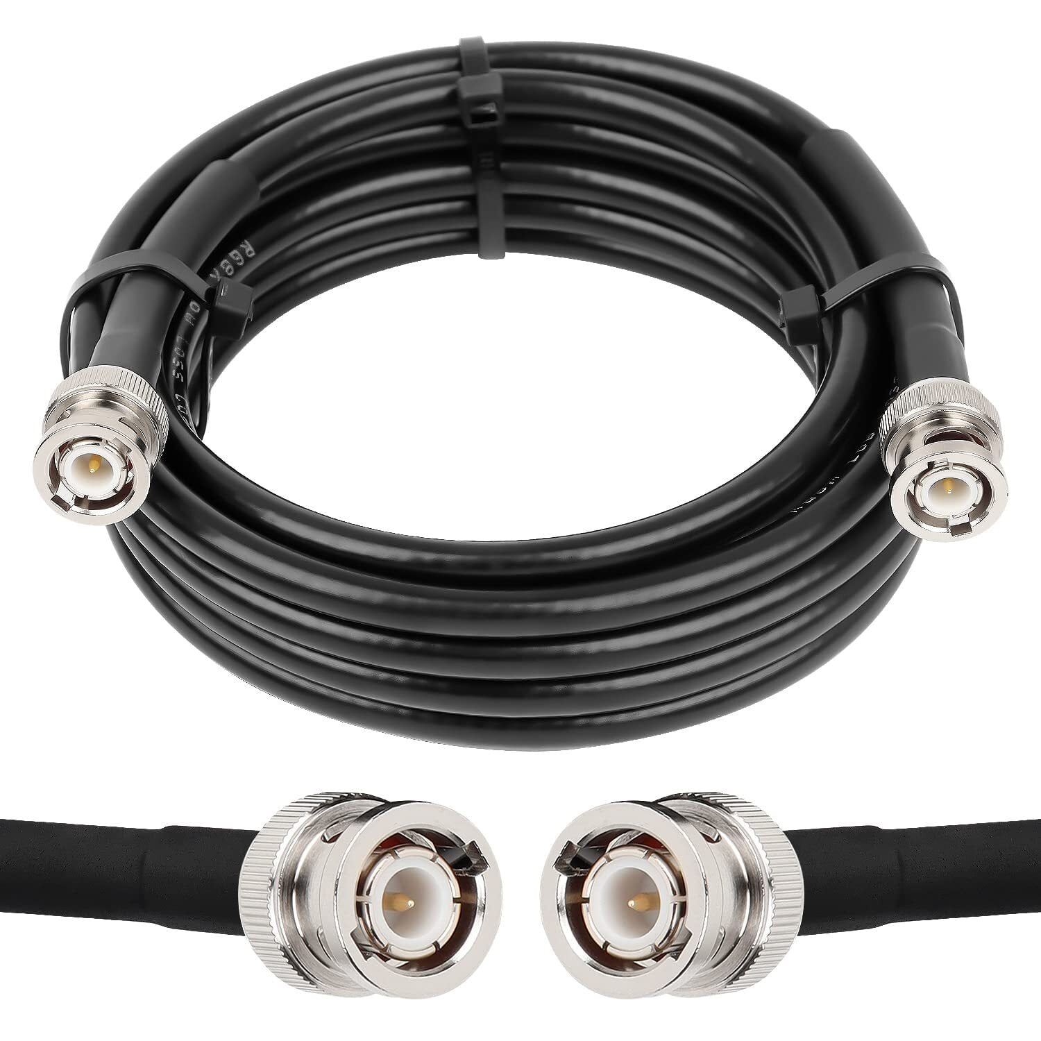 MOOKEERF BNC Male to BNC Male Coax Cable 15ft, 50 Ohm RG8X Coaxial ...