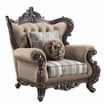 ACME Vendome II Chair with 2 Pillows in Two Tone Ivory Fabric and ...