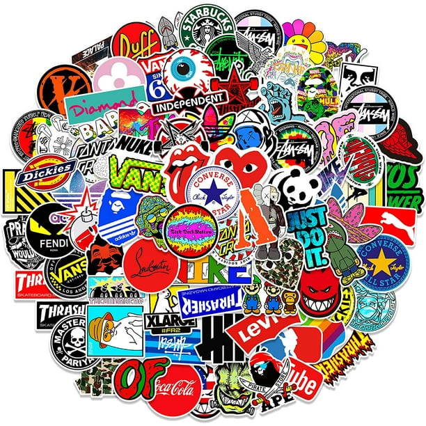 100 PCS Street Fashion Brand Cool Stickers for Laptop Vinyl Stickers ...