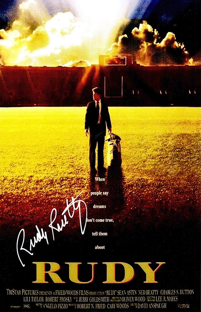 Rudy Ruettiger Signed Rudy 11x17 Movie Poster (White Ink) - Walmart.com
