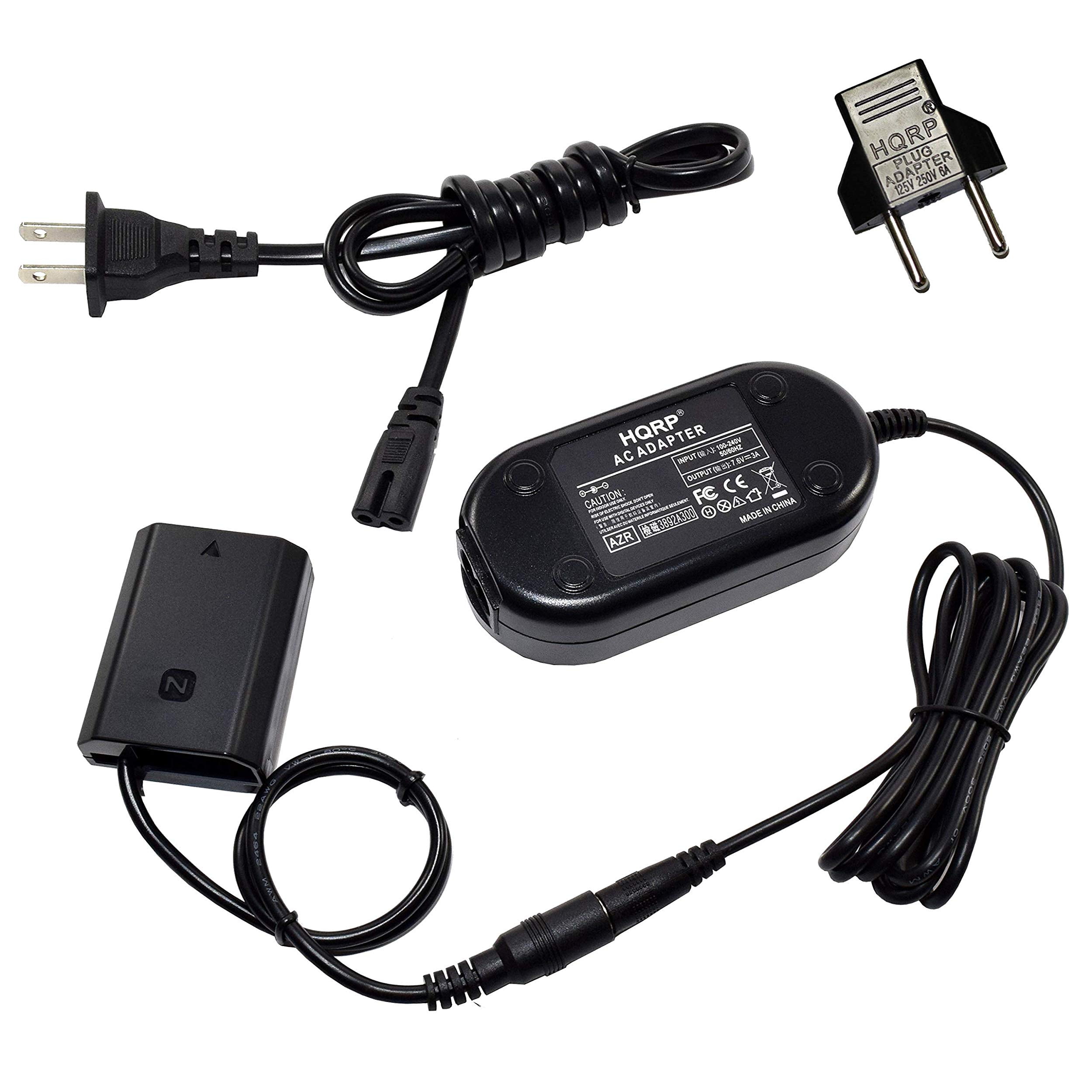HQRP Kit AC Adapter and DC Coupler for Sony Alpha 9, ILCE-9 ILCE-9/B ...