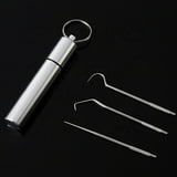 "VIVIDCRAFT Stainless Steel Toothpicks, Reusable Floss Dental Picks for ...