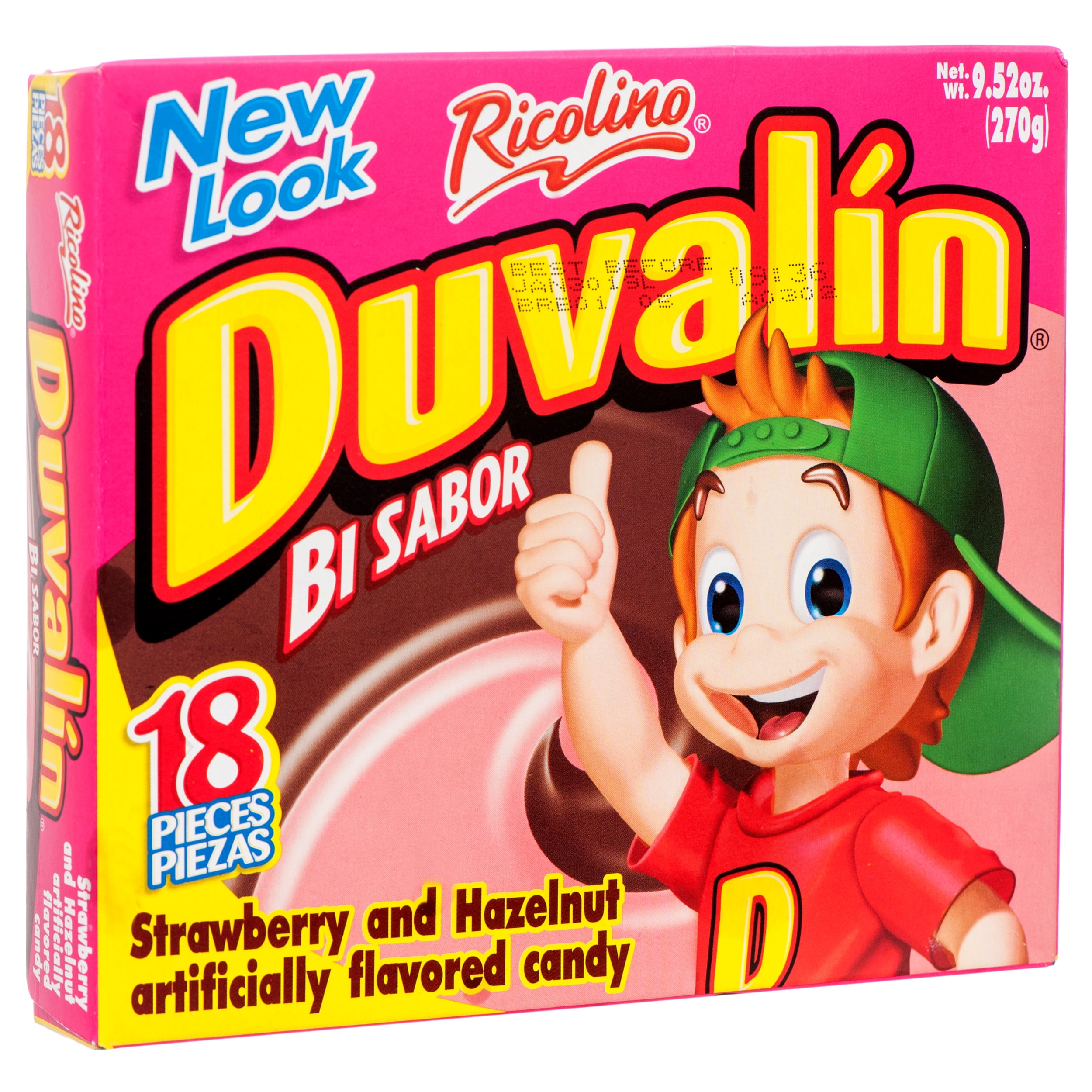 Ricolino Duvalin Strawberry & Hazelnut Creamy Mexican Candy 9.5 oz. (18 ...