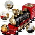 Electric Christmas Train Toy Set Car Railway Tracks Steam Locomotive ...