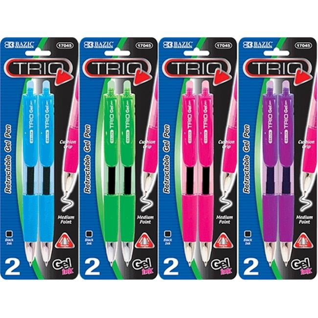 Bazic Products 17045-12 BAZIC Trio Fancy Triangle Retractable Gel Pen ...