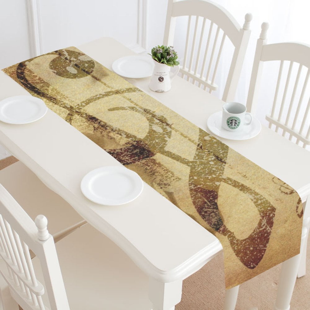 MYPOP Vintage Music Note Table Runner Home Decor 14x72 Inch,Music ...
