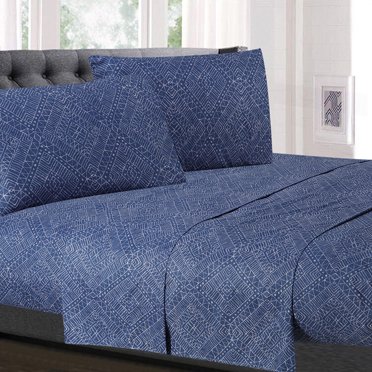 Modern Paisley Pattern Blue and Green 4-Piece 1500 Supreme Collection ...