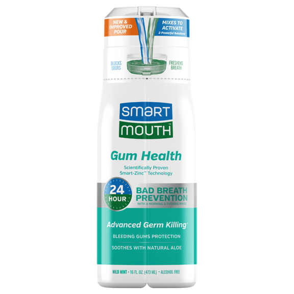 SmartMouth Clinical Activated Breath Rinse 16 oz Mint for Adults, Anti ...