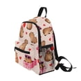 Capybara Hearts Pattern Mini Backpack Cute Small Backpack with Chest ...