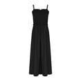 Bohemian Women's Smocked Summer Elegant High Waist Ruffled Hems Long ...