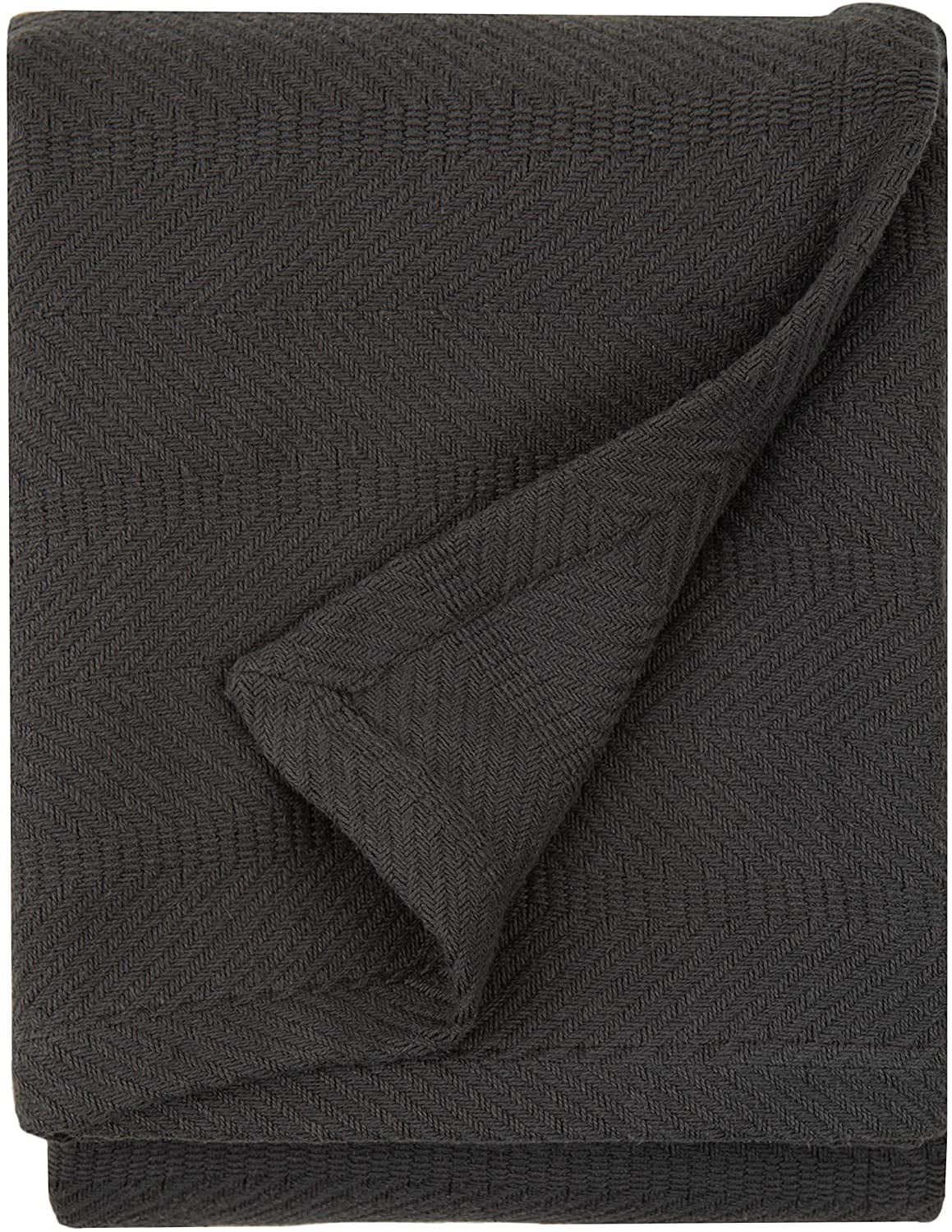 Cotton Woven Lightweight Throw Blanket, Herringbone Weave | Warm and ...