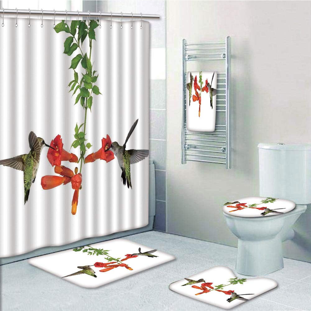 PRTAU Two Hummingbirds Sip Nectar from a Trumpet Vine Blossoms ...